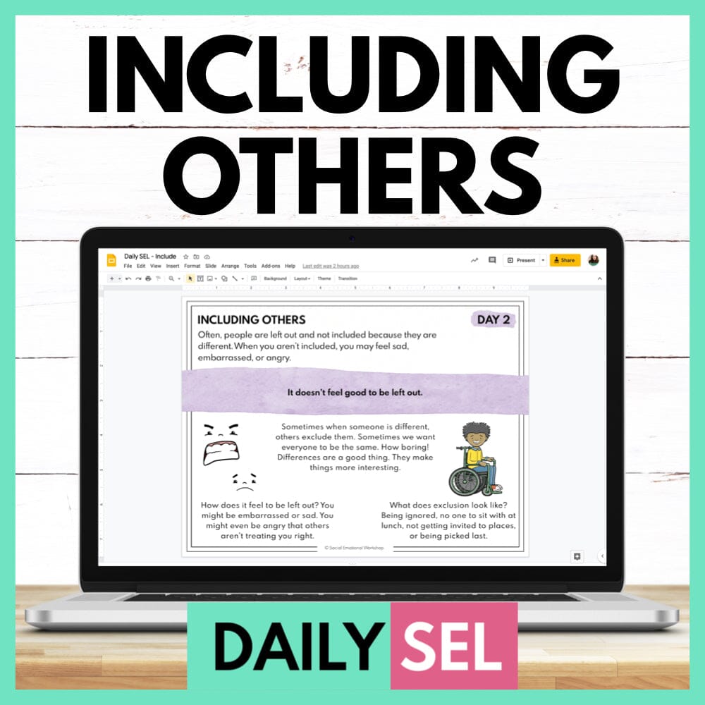 Including Others - SEL Worksheets - print and digital – Social ...