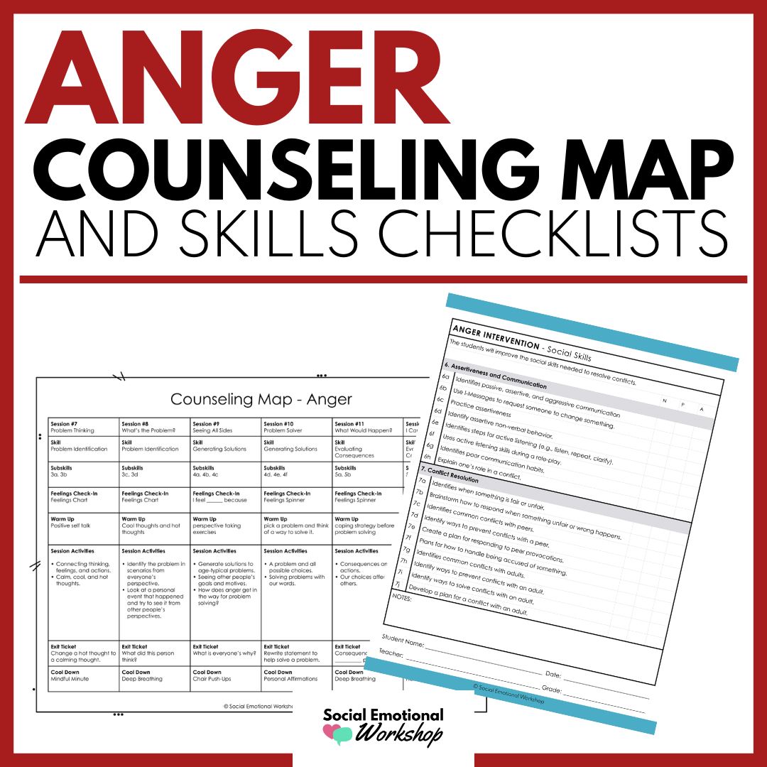 Anger Counseling Maps – Social Emotional Workshop