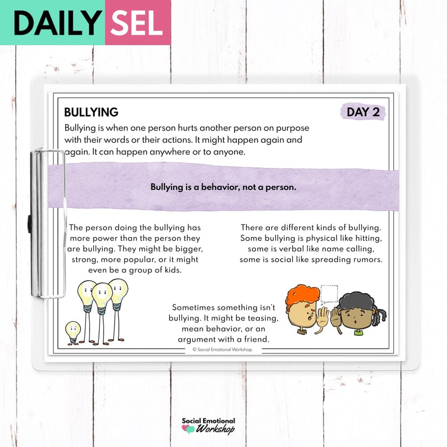 Bullying Prevention Worksheets – Social Emotional Workshop