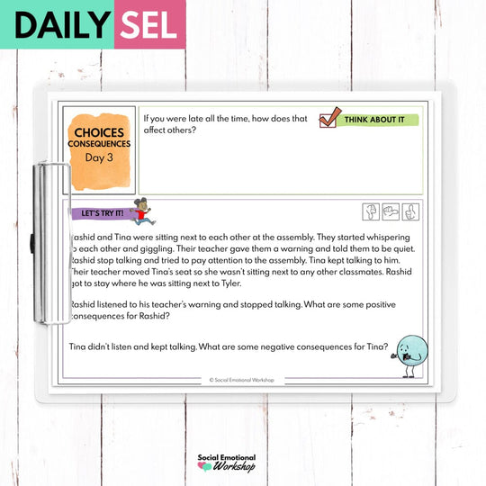 Daily SEL Activities for Self Management - Set 2 - SEL Worksheets ...