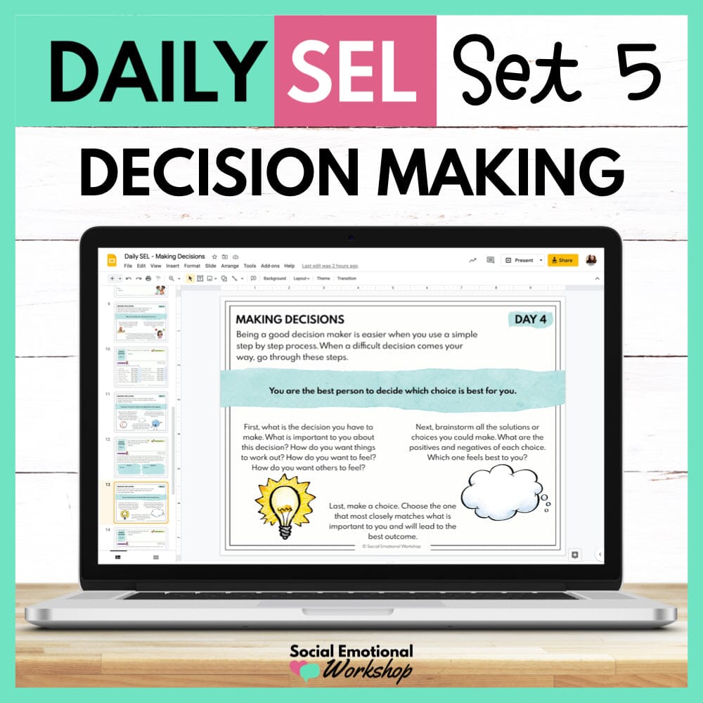 Making Decisions Social Emotional Learning Activities - SEL Worksheets ...