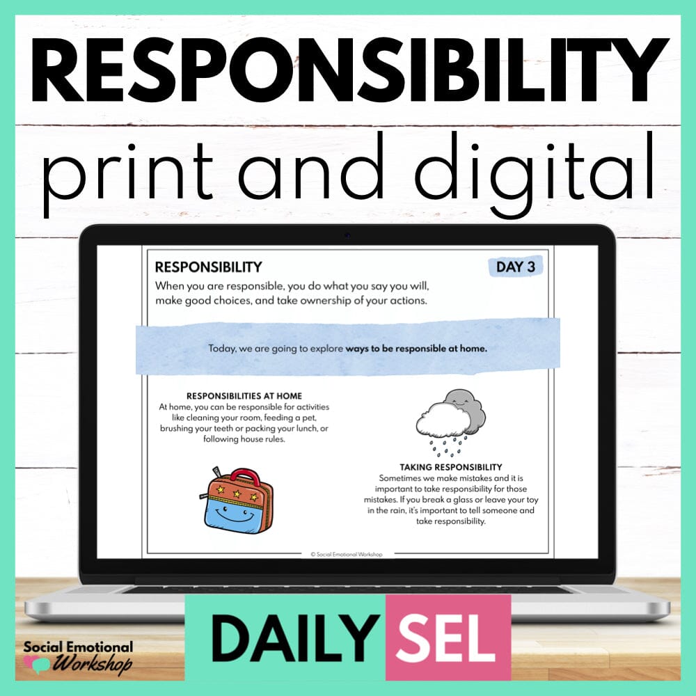 Responsibility Social Emotional Learning Activities - SEL Worksheets ...