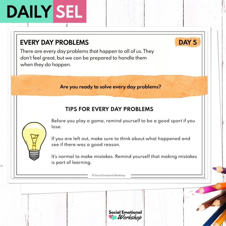 Handling Everyday Problems - SEL Worksheets – Social Emotional Workshop