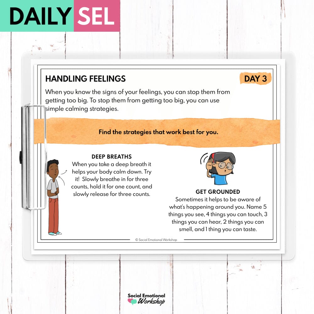 Daily SEL Activities for Self Management - Set 2 - SEL Worksheets ...