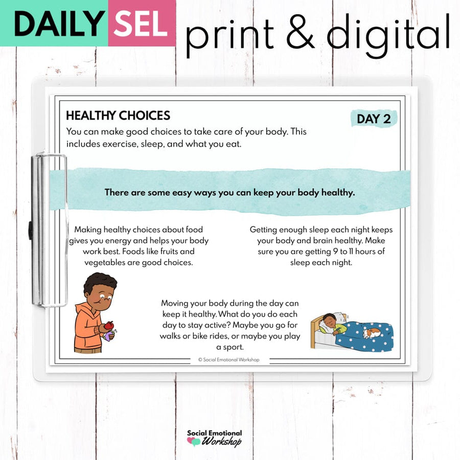 Healthy Choices Social Emotional Learning Activities - SEL Worksheets ...