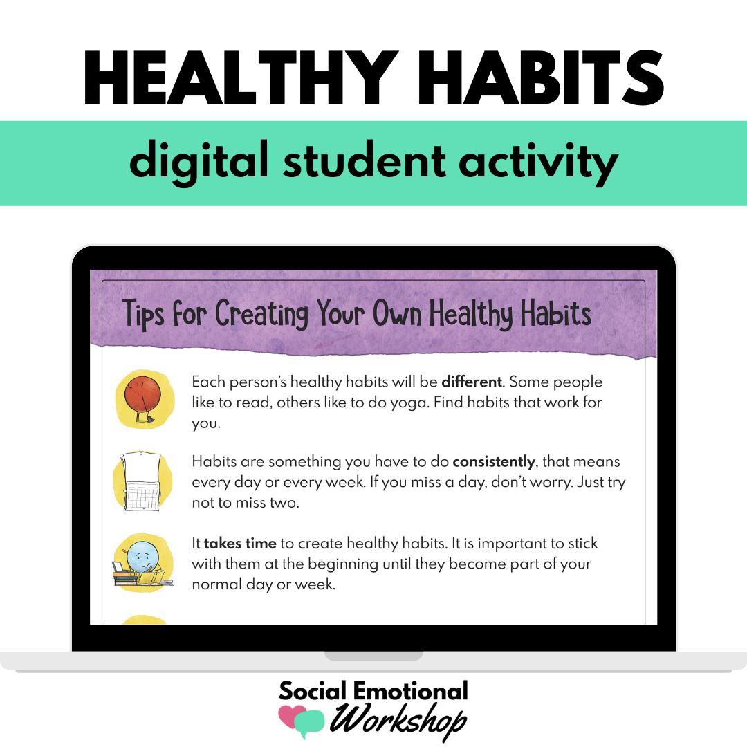 Healthy Habits & Routines Student Digital Activity – Social Emotional ...