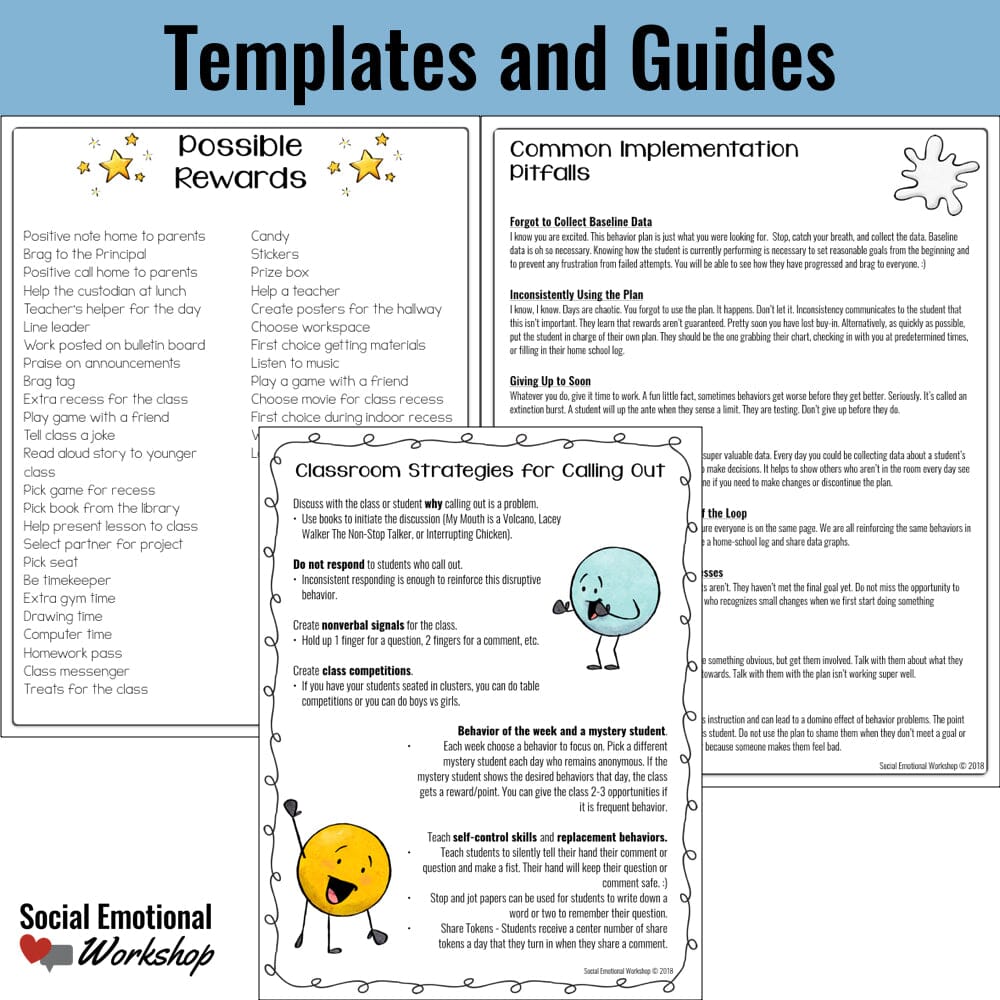 Impulse Control Behavior Chart for Calling Out & Interrupting – Social ...
