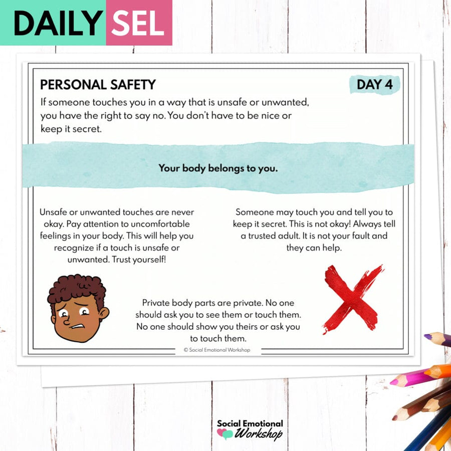 Personal Safety Social Emotional Learning Activities - SEL Worksheets ...