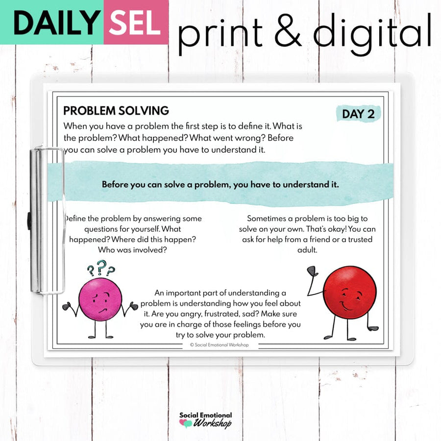 Problem Solving Social Emotional Learning Activities - SEL Worksheets ...