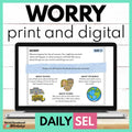 Worry Social Emotional Learning Activities - SEL Worksheets – Social ...